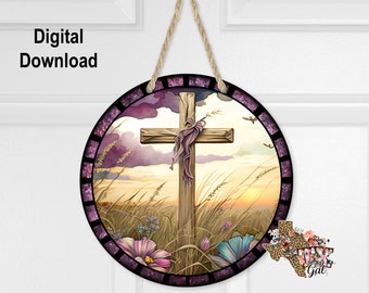 Sublimation Round Door Hanger Design PNG, Wood Cows Sublimation Design ...