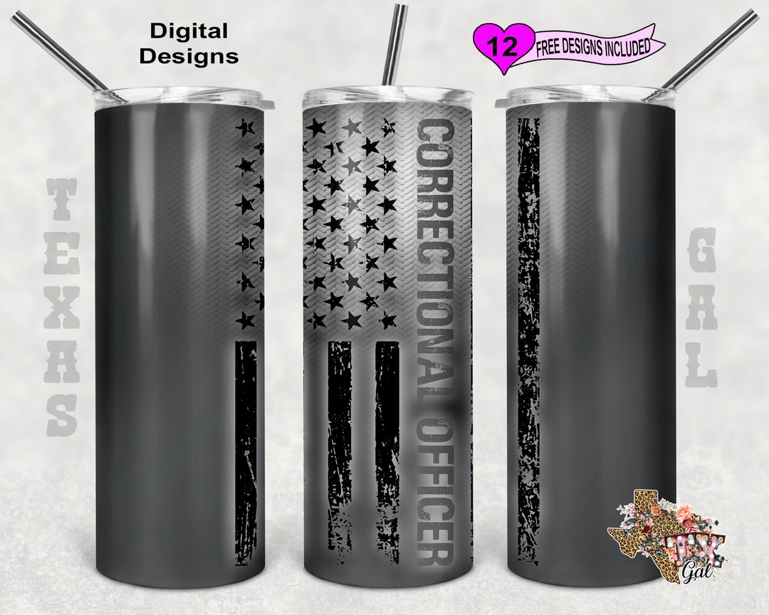 Correctional Officer Tumbler Wrap, Watercolor Tumbler Wrap, 20oz ...