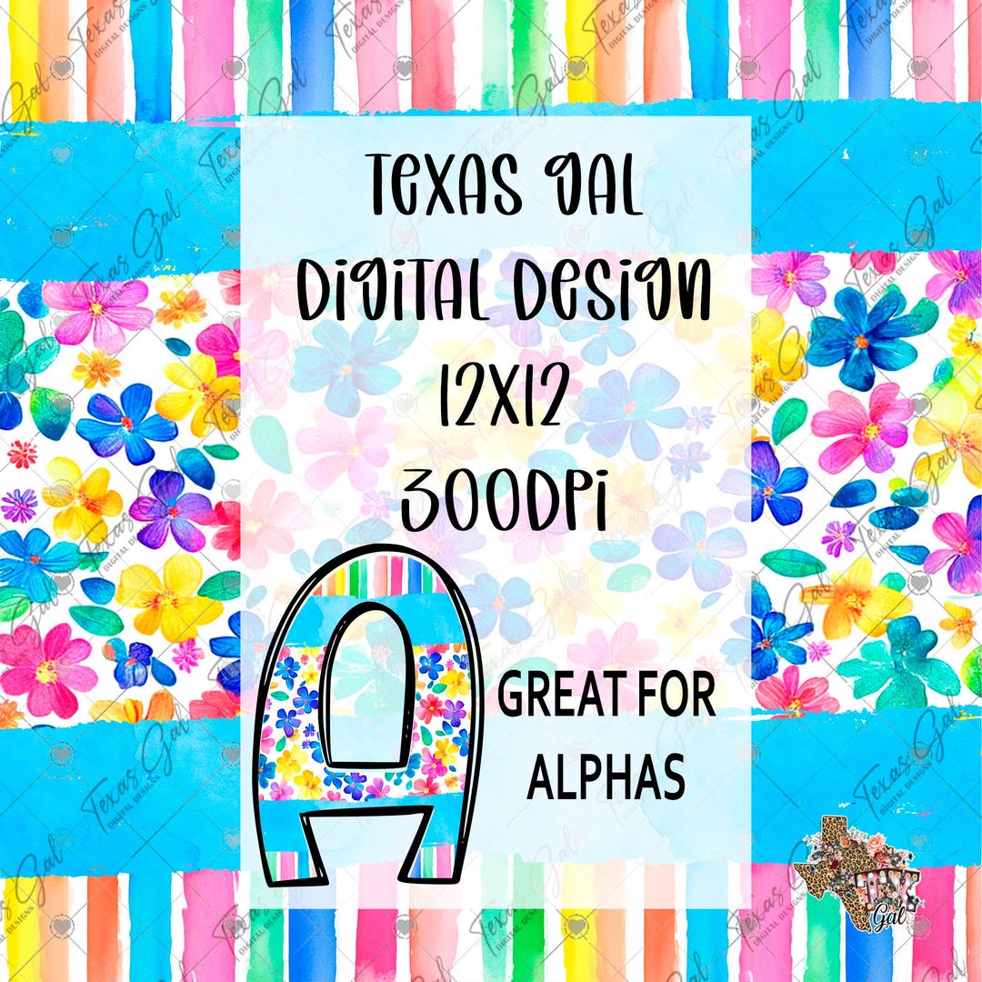 Spring Floral Digital Paper, Alphabet Digital Paper, Background ...