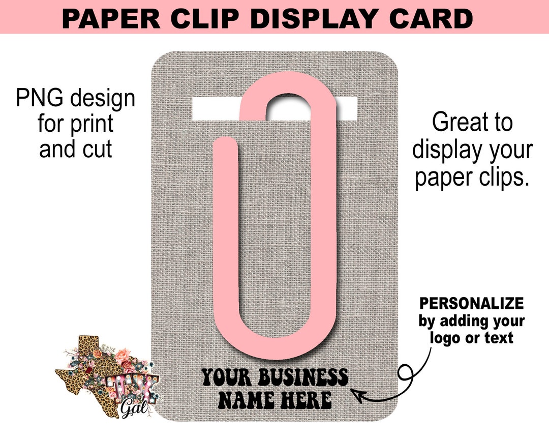 Paper Clip Display Cards PNG, Personalize Display Cards Png, Large ...