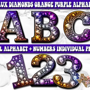 Rhinestone Alphabet and Numbers PNG, Faux Rhinestone Clipart, Alphabet ...