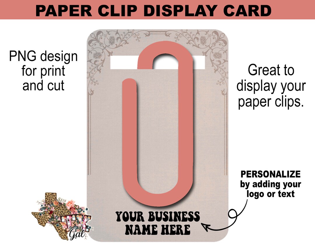 Paper Clip Display Cards PNG, Personalize Display Cards Png, Large ...