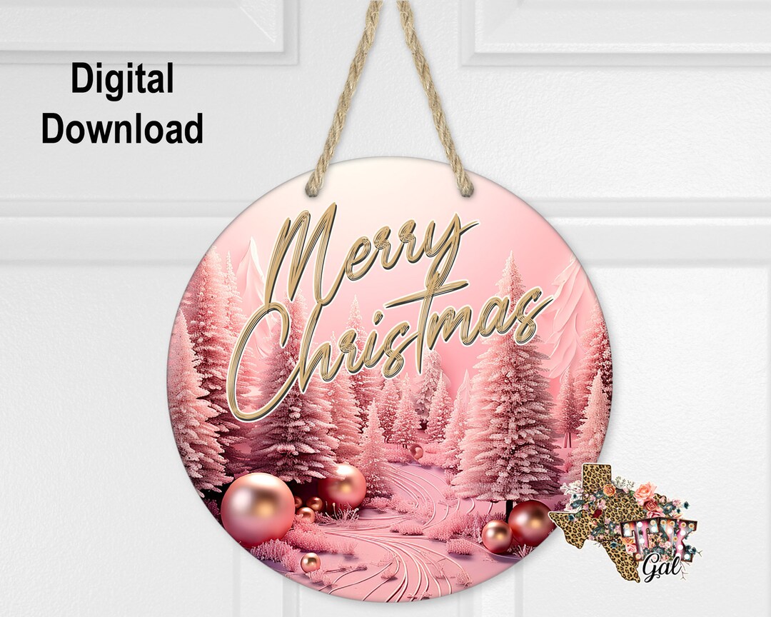 Round Sublimation Door Hanger Christmas Design for Hardboard Blanks ...