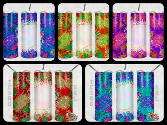 20 Oz Skinny Tumbler Bundle Splatter Bleach Monogram | Etsy