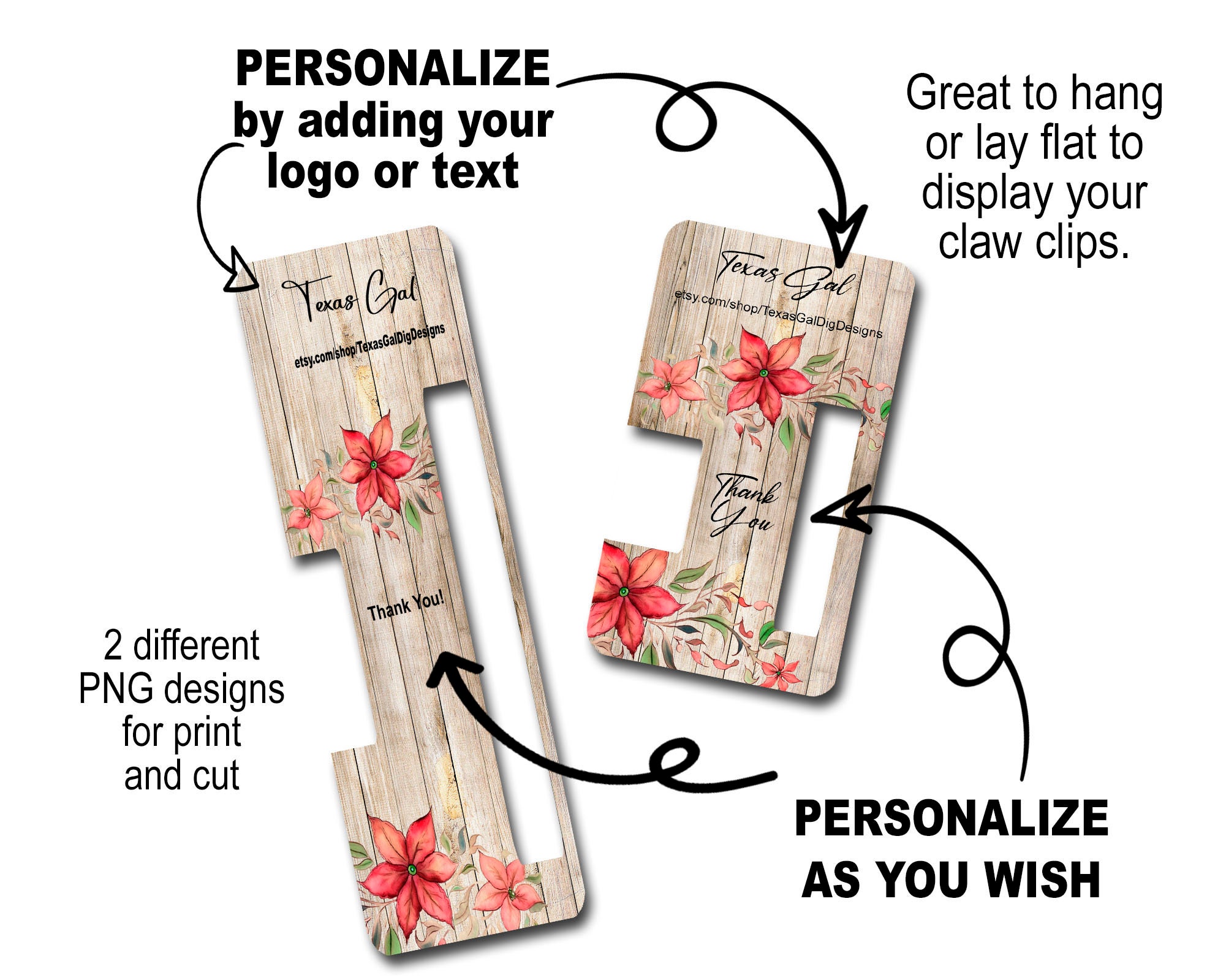 Hair Clip Display Cards PNG, Personalize Display Cards Png, Large and ...