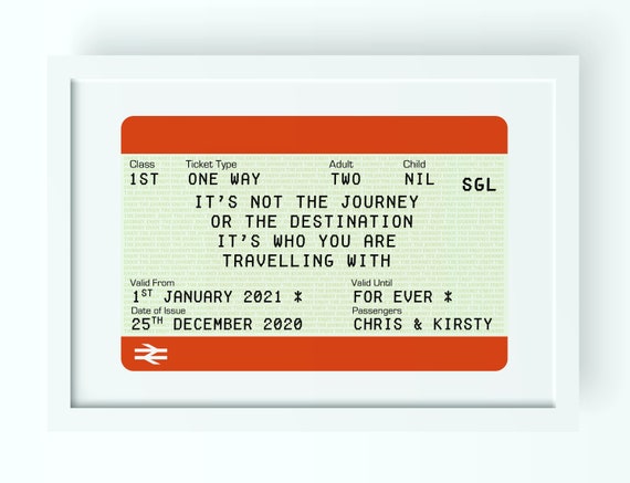 Personalised Train Ticket Print. Fine Art Quality. Ideal Gift - Etsy UK