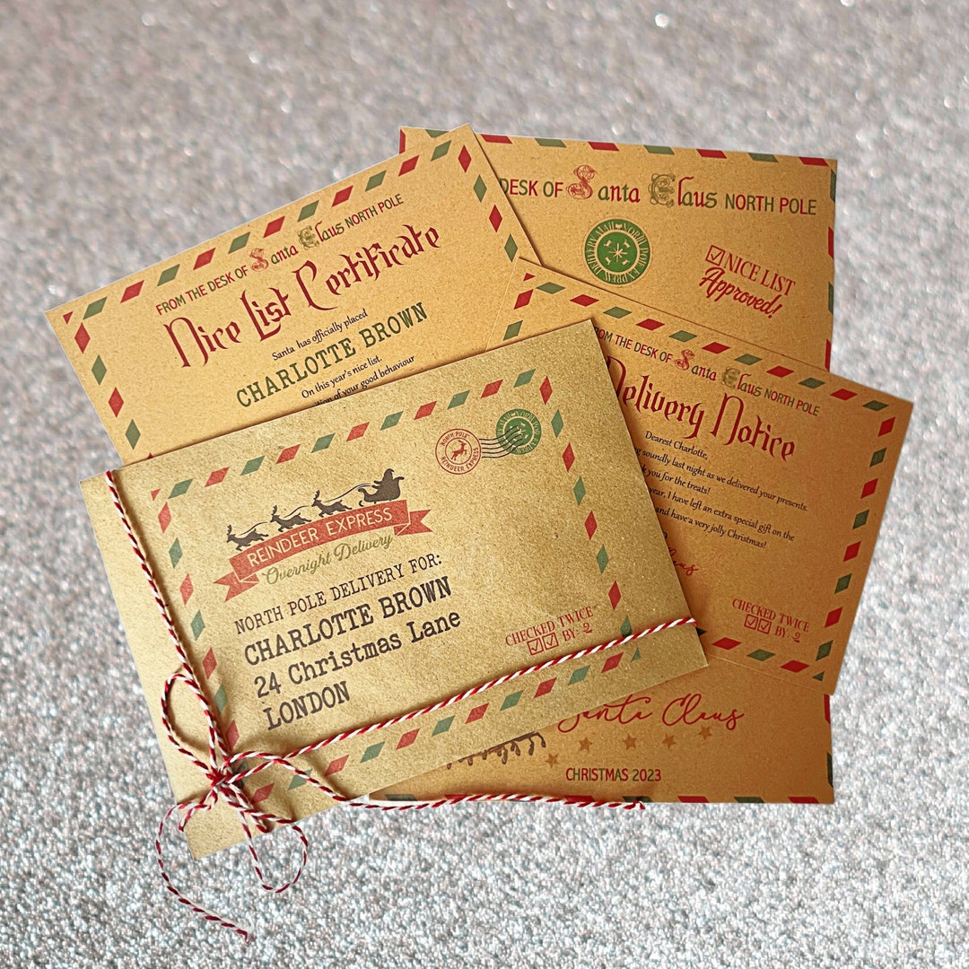 Santa Father Christmas Personalised Letter, Envelope, Certificate ...