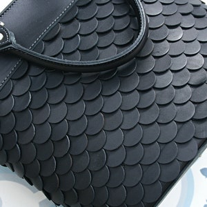 Genuine Leather Fish Scale Bag, Black Bag, Handmade Handbag, - Etsy