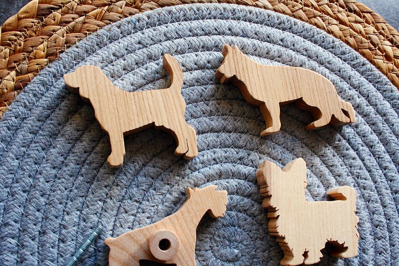 Wooden the Dog Breed Knobs for Nursery Drawers or Cabinets - Etsy