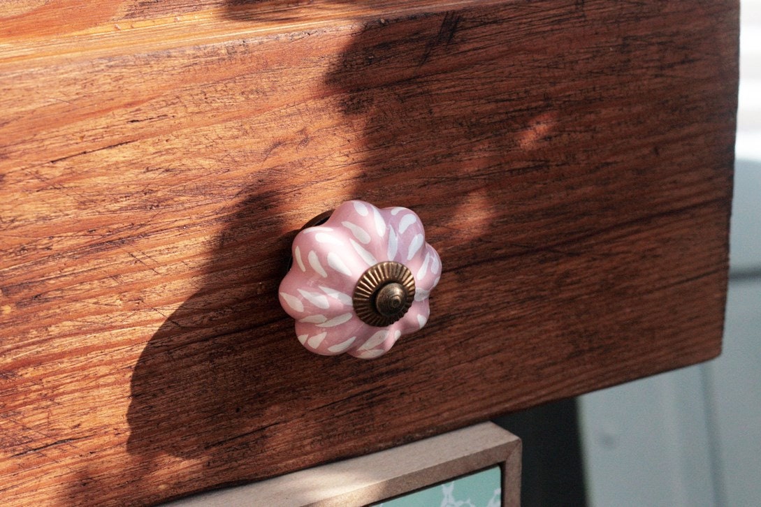 Rose Ceramic Floral Pattern Knobs, Ceramic Knob Cabinet Knobs / Drawer Pulls - Etsy