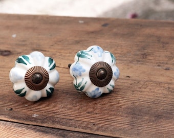 Rose Ceramic Floral Pattern Knobs Ceramic Knob Cabinet Knobs | Etsy