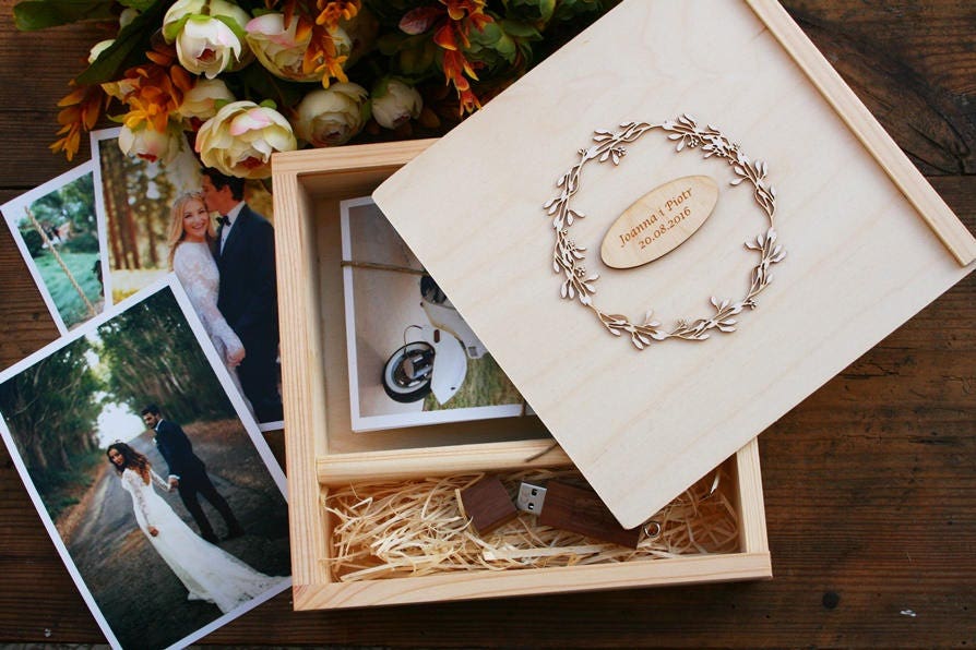 Wooden Photo Box for Photos 10 X 15 and USB Flash | Etsy