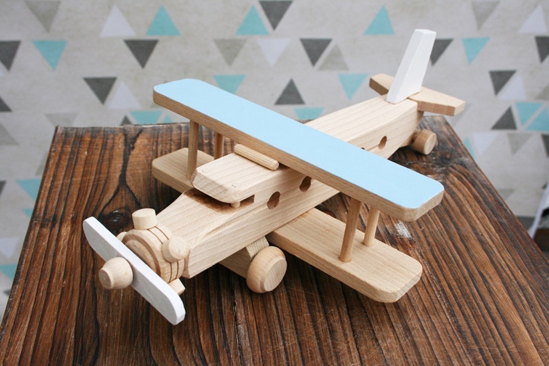 Wooden Biplane Toy, Wooden Toy, Montessori Toy, Wooden Airplane Toy ...