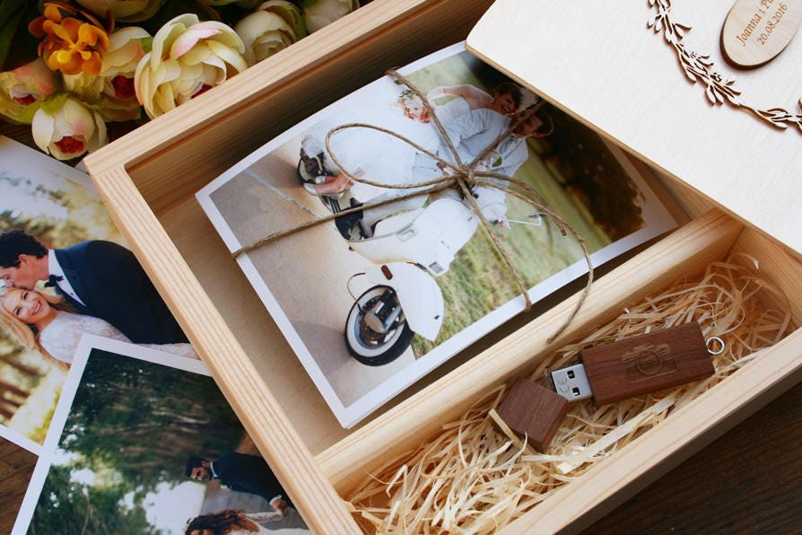 Wooden Photo Box for Photos 10 X 15 and USB Flash | Etsy