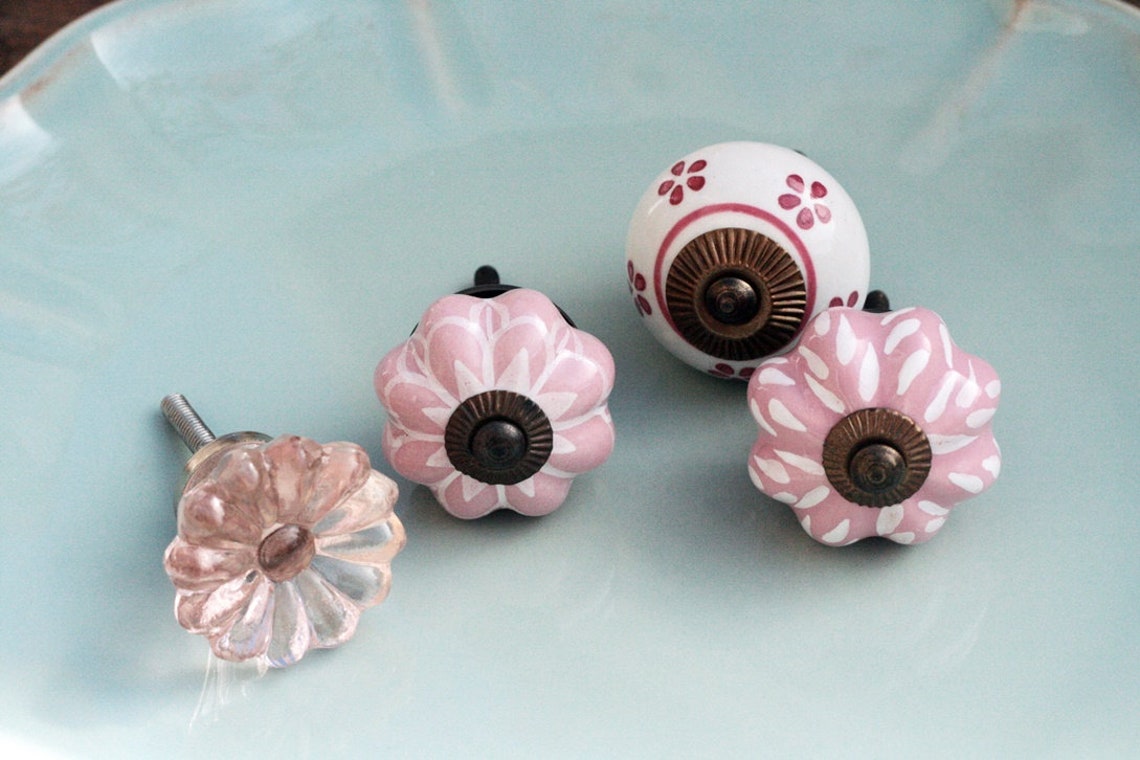Rose Ceramic Floral Pattern Knobs Ceramic Knob Cabinet Knobs | Etsy
