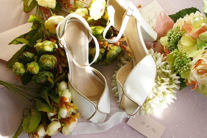 Creamy White Shoes – JULIA , Bridal Leather Shoes, Evening Genuine ...