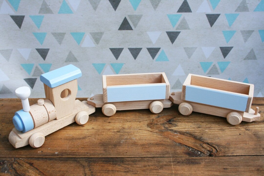 Handmade Wooden Train Set, Gift for Kids, Wooden Toy for Toddler ...