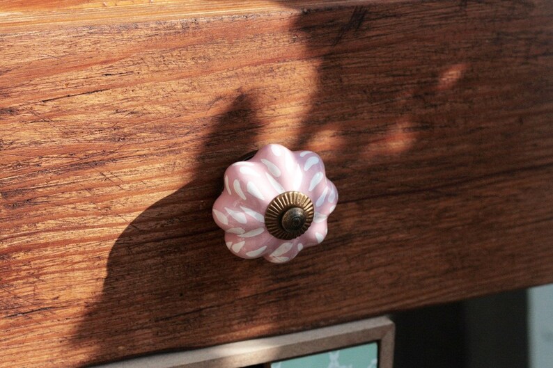 Rose Ceramic Floral Pattern Knobs, Ceramic Knob Cabinet Knobs / Drawer Pulls - Etsy