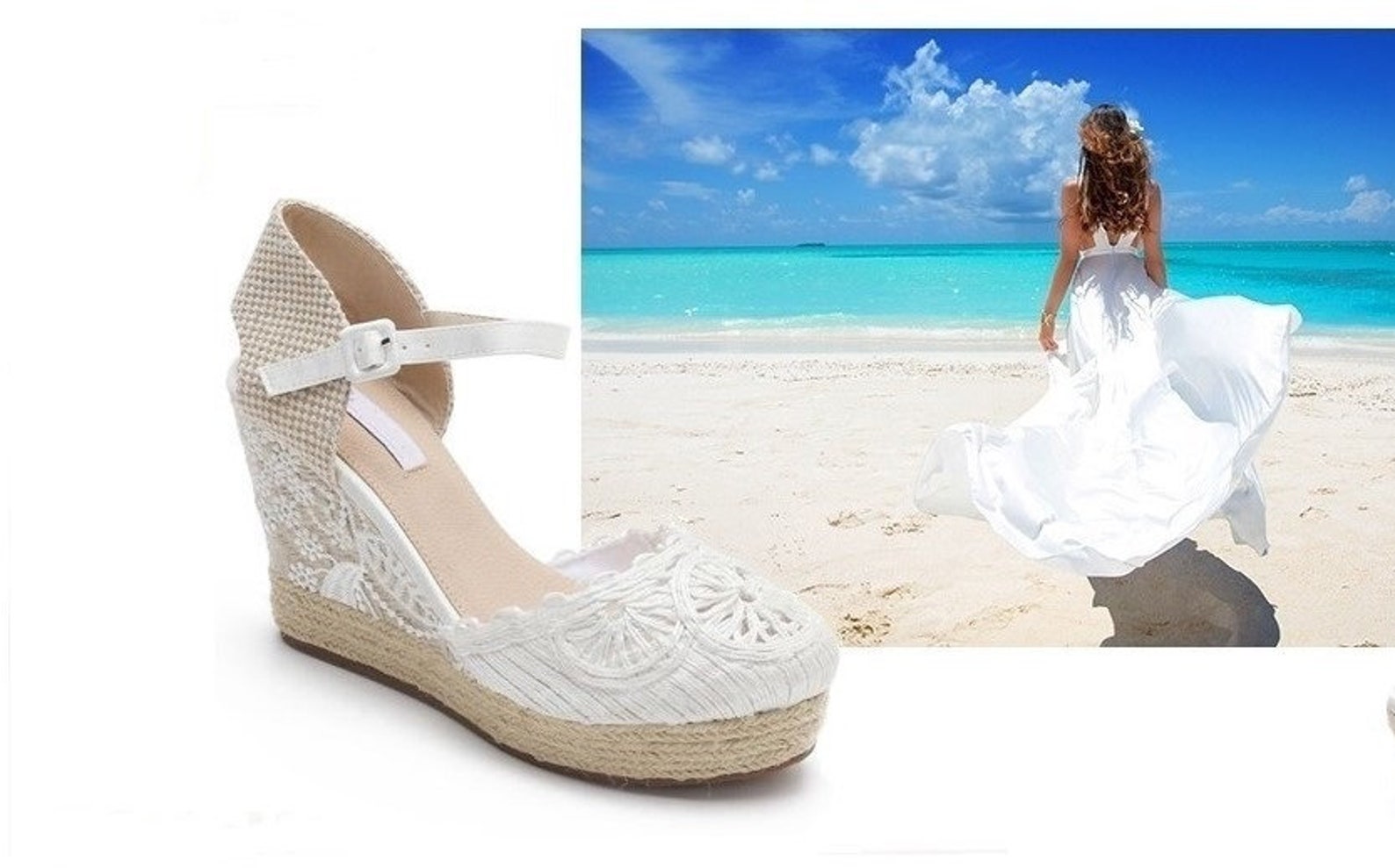 Wedge Wedding Shoes Bridal Espadrilles Wedding Boho | Etsy