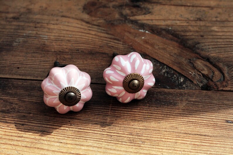 Rose Ceramic Floral Pattern Knobs, Ceramic Knob Cabinet Knobs / Drawer Pulls - Etsy