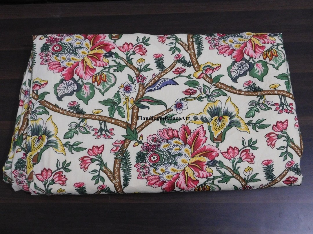 Indian Printed Cotton Duvet Cover, Floral Printed, Printed Duvet Set ...