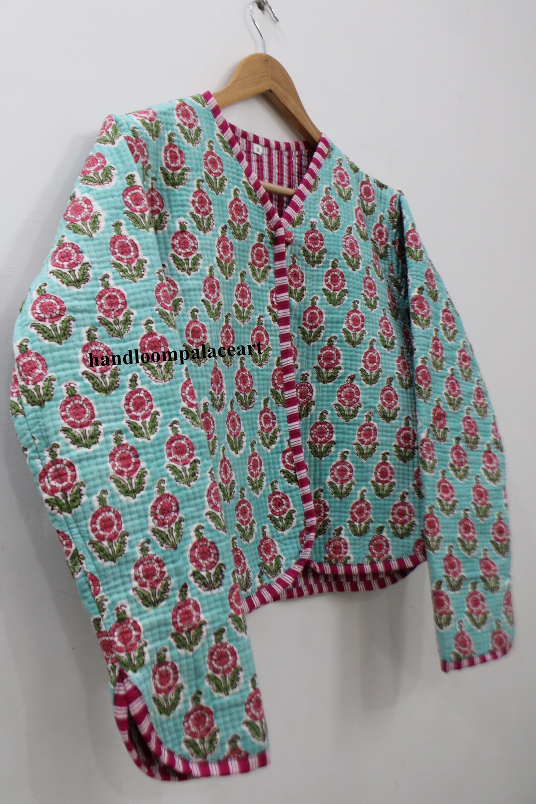 Cotton Quilted Handmade Indian Boho Style New Print Floral Jacket for ...