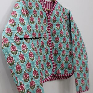 Cotton Quilted Handmade Indian Boho Style New Print Floral Jacket for ...