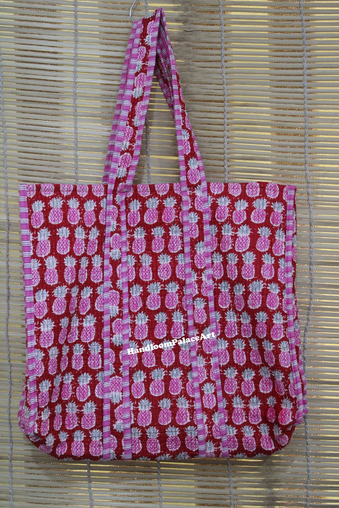 Quilted Cotton Shopping Bag Jhola Bag Buti Print Tote Bag Gift for Her ...