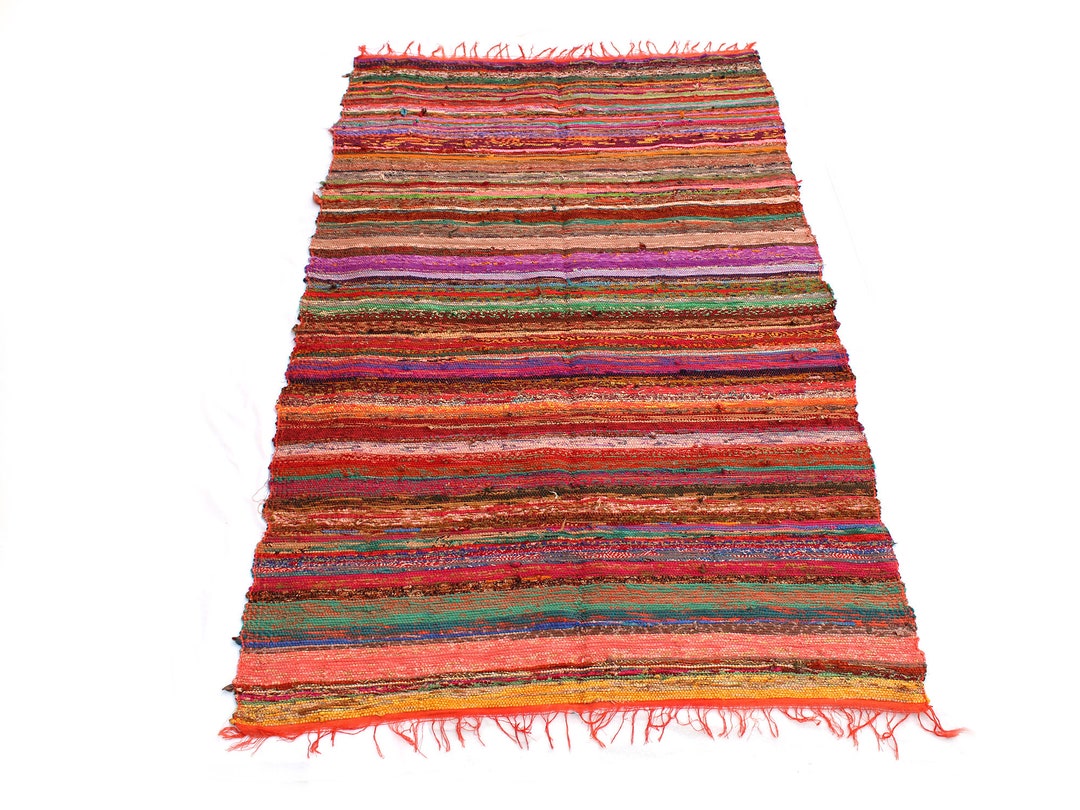 Indian Cotton Chindi Rug Handmade Rug Colorful Rug Indian - Etsy