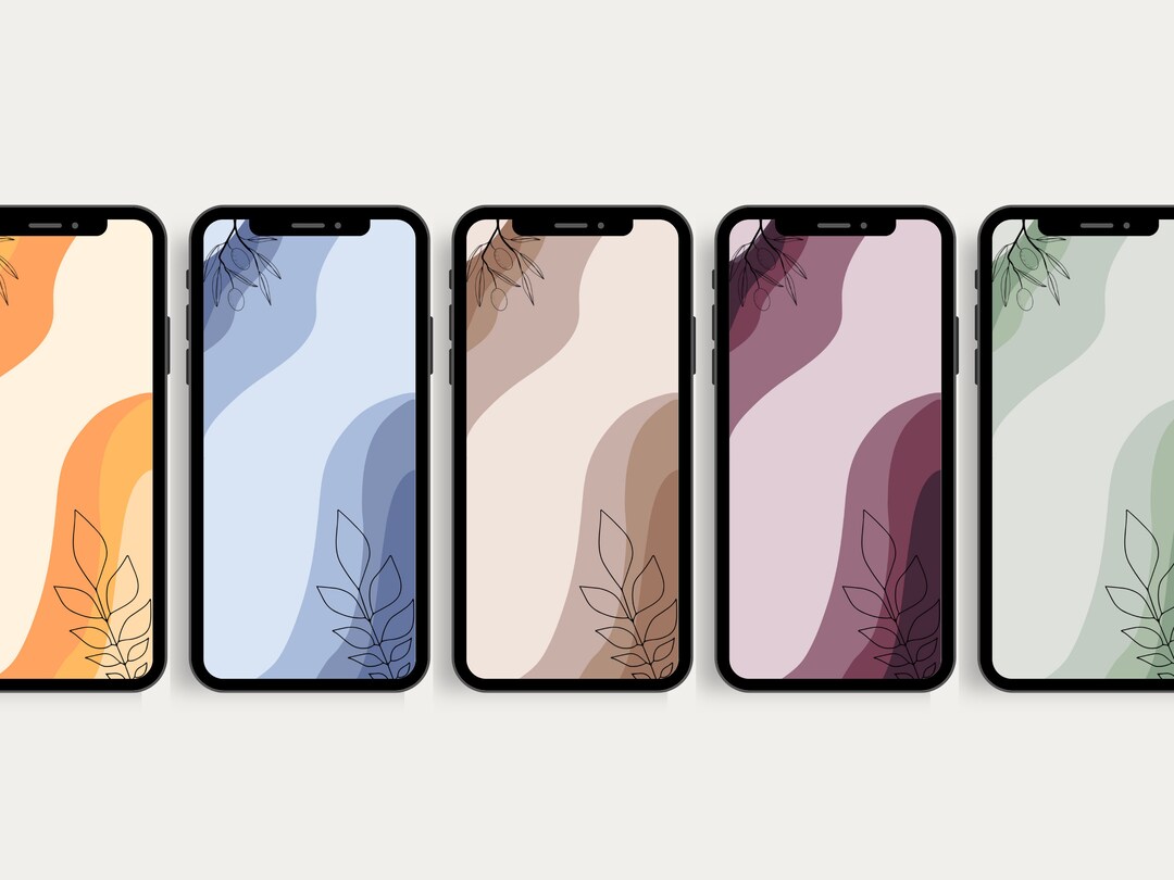Wallpaper Set of 5 iPhone Home Screen Background | Instant Download - Etsy