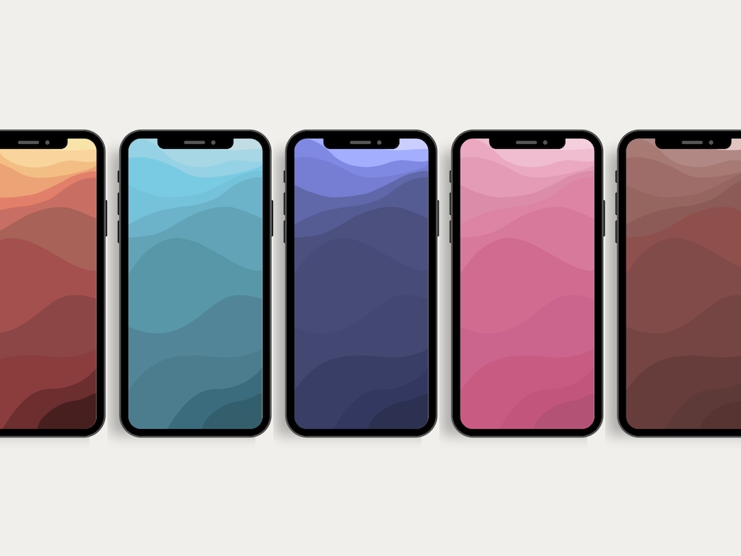 Wallpaper Set of 5 iPhone Home Screen Background Instant Download - Etsy