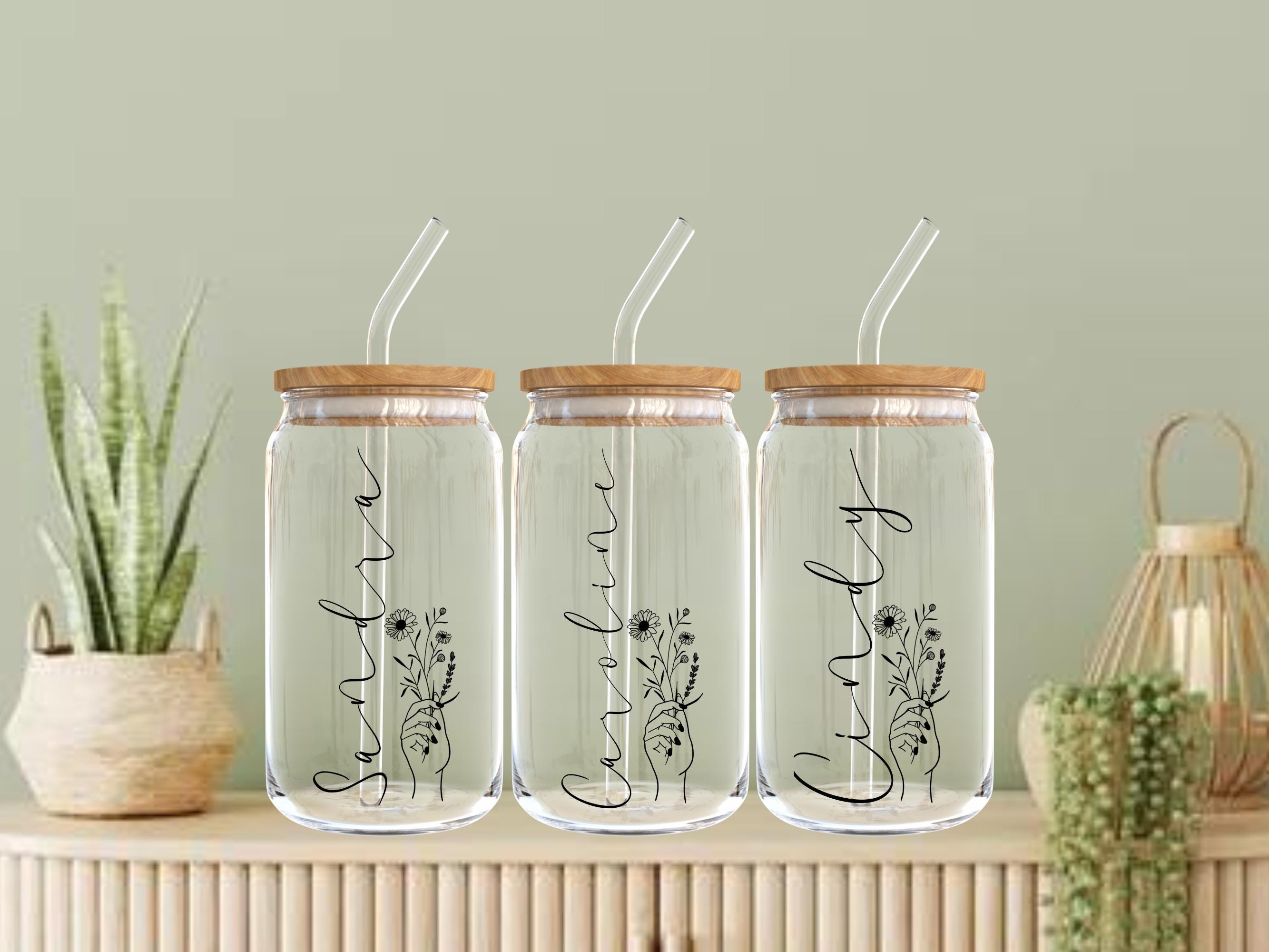 Personalized Drinking Glass With Name, Customized Sipper Glass, Glass ...