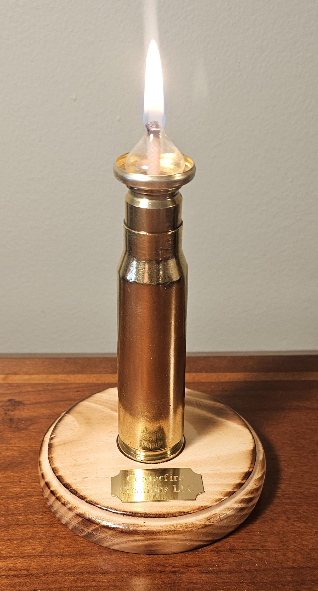 Oil Lamp Made From a 20 Mm Vulcan Bullet Cartridge Case.... Military ...