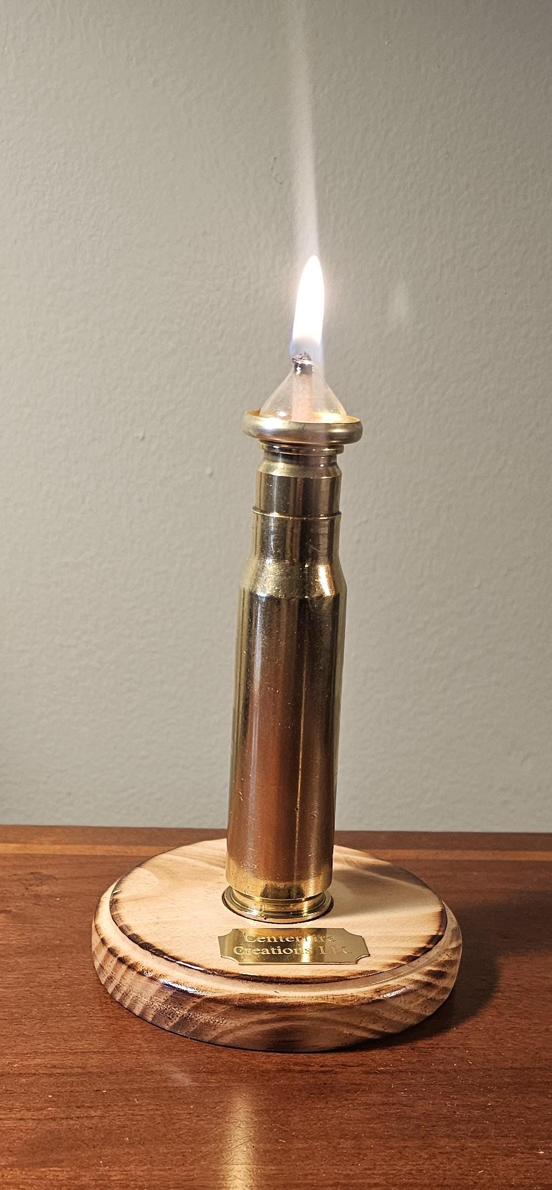 Oil Lamp Made From a 20 Mm Vulcan Bullet Cartridge Case.... Military ...