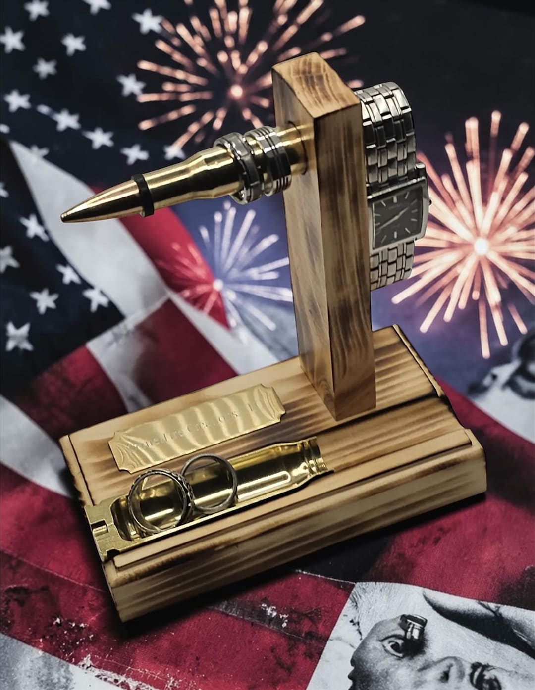 50 Cal BMG Ring/watch Holder With 20mm Vulcan Brass Tray... Military ...