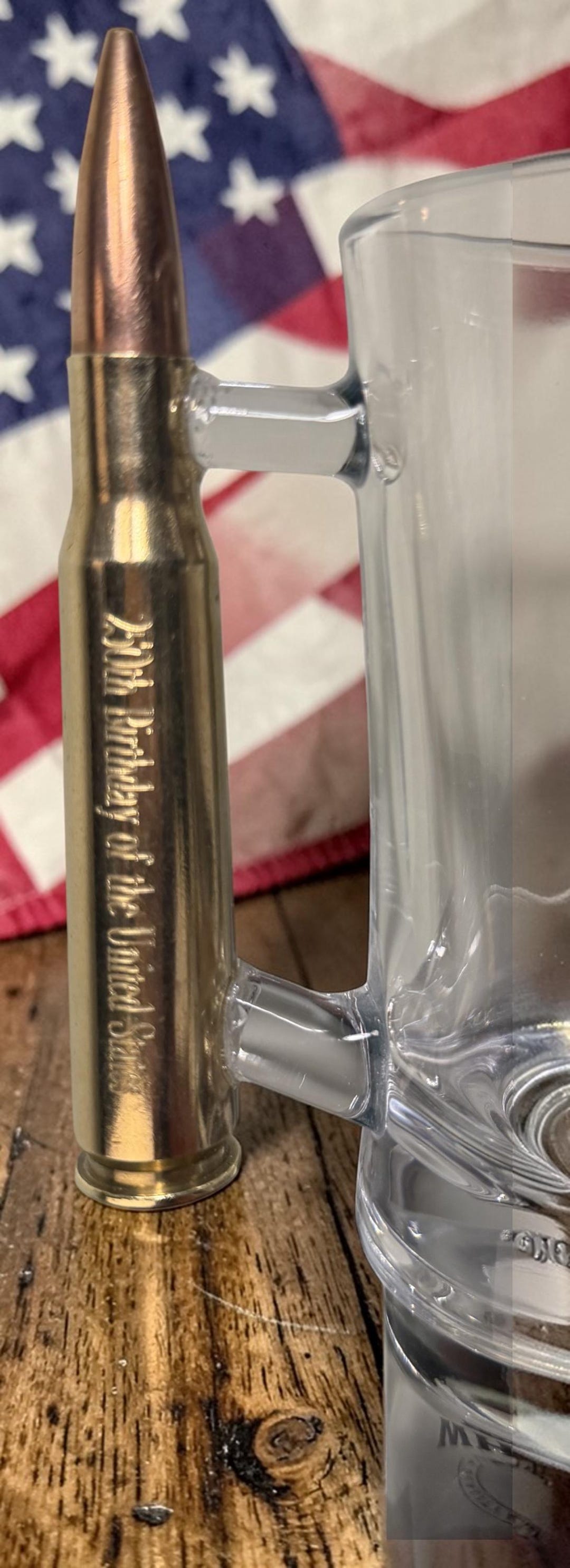Glass Mug With 50 Cal BMG Handle, Military/veterans, Gun Enthusiast ...