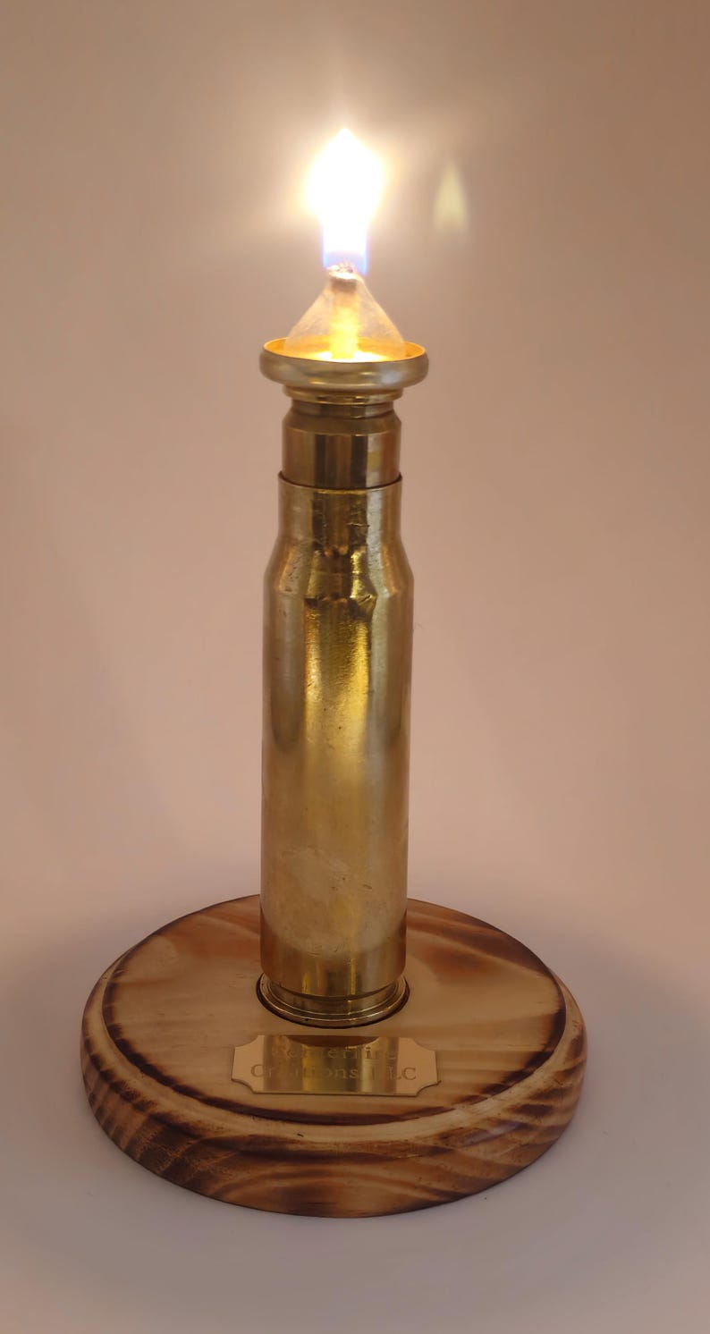 Oil Lamp Made From a 20 Mm Vulcan Bullet Cartridge Case.... Military ...