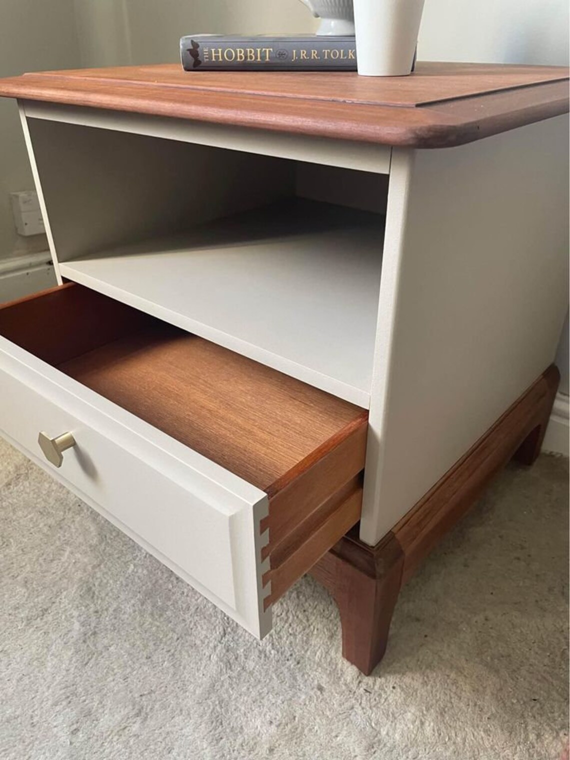 SOLD Vintage Stag Bedside, End Tables in Taupe. Unique, Bespoke ...