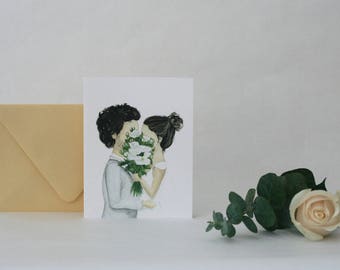 Kiss greeting card | Etsy