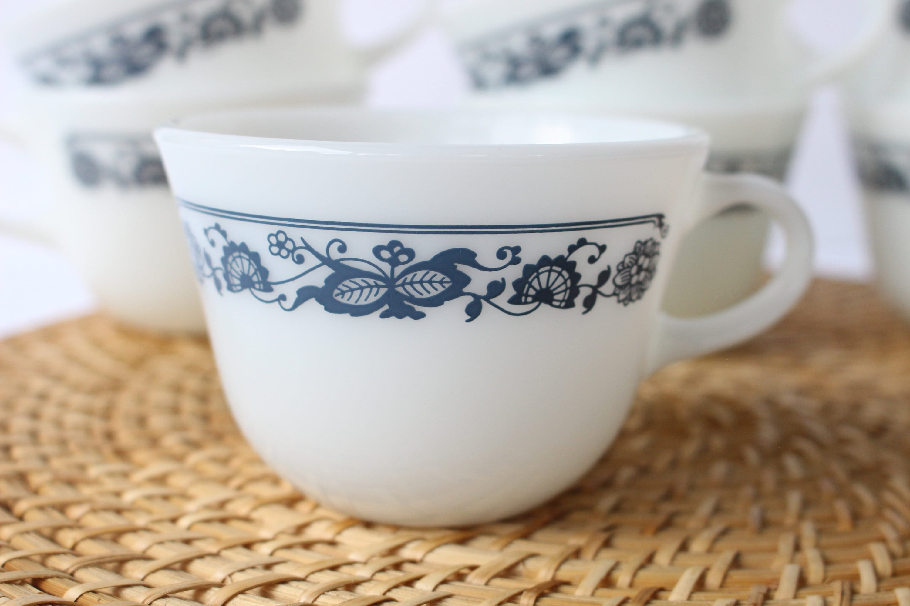 7 Corning Old Town Blue Mugs / Vintage Corningware Olde Towne | Etsy