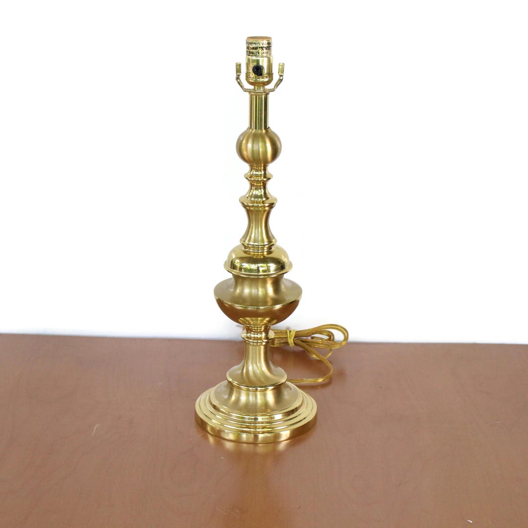 Large Vintage Kaeder Brass Table Lamp: Tall Gold Metal Lighting - Etsy