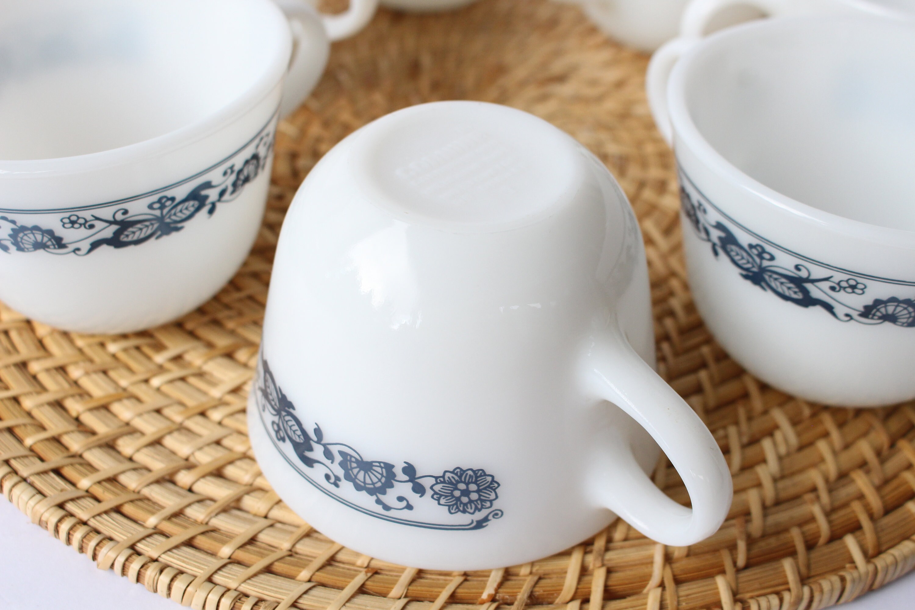 7 Corning Old Town Blue Mugs / Vintage Corningware Olde Towne | Etsy