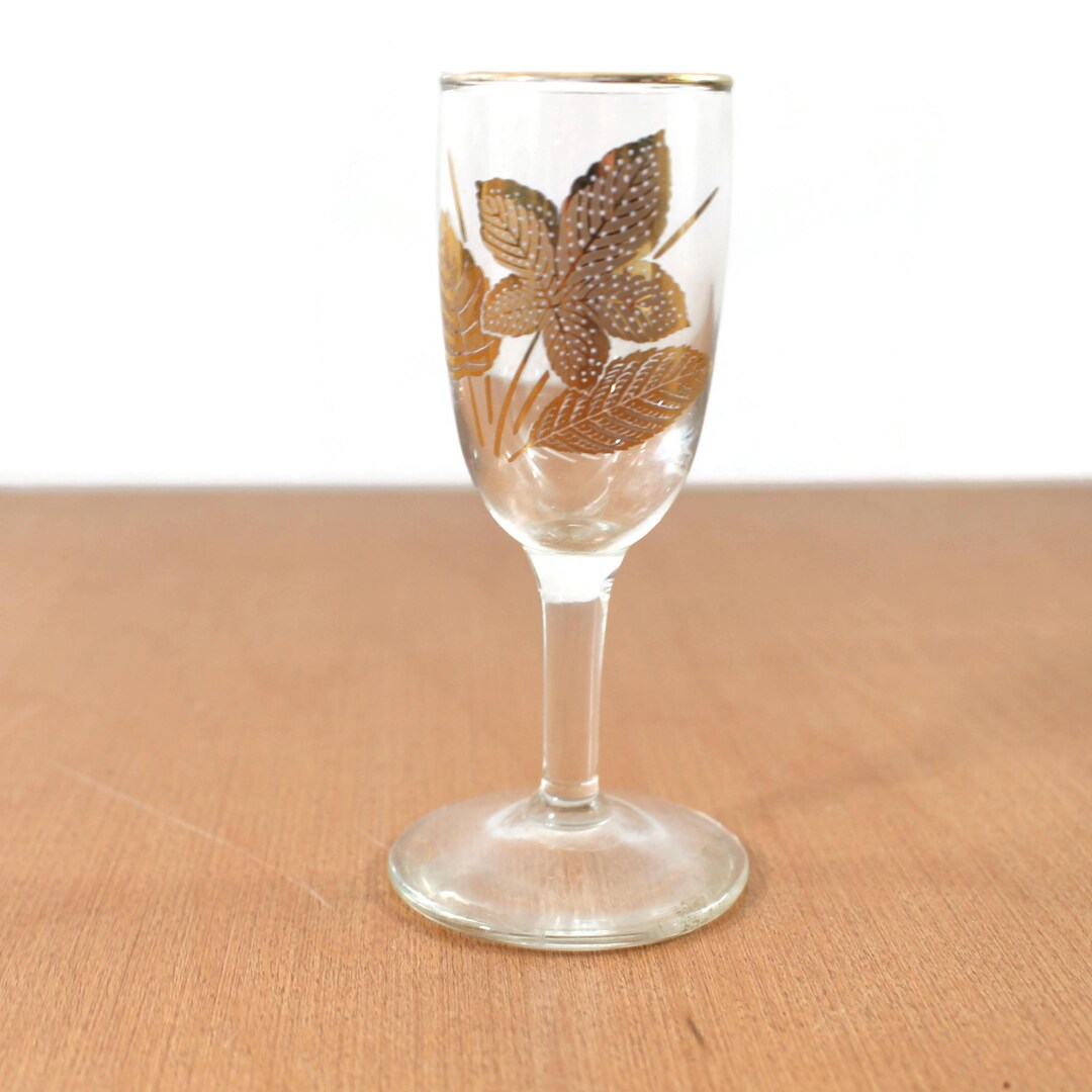 Vintage Libbey Gold Leaf Brandy Snifter: Mid Century Stemmed Glass - Etsy