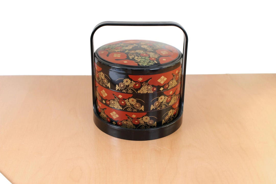Vintage Japanese Bento Lunch Box / Japanese Jūbako / Stacking Bento Box ...