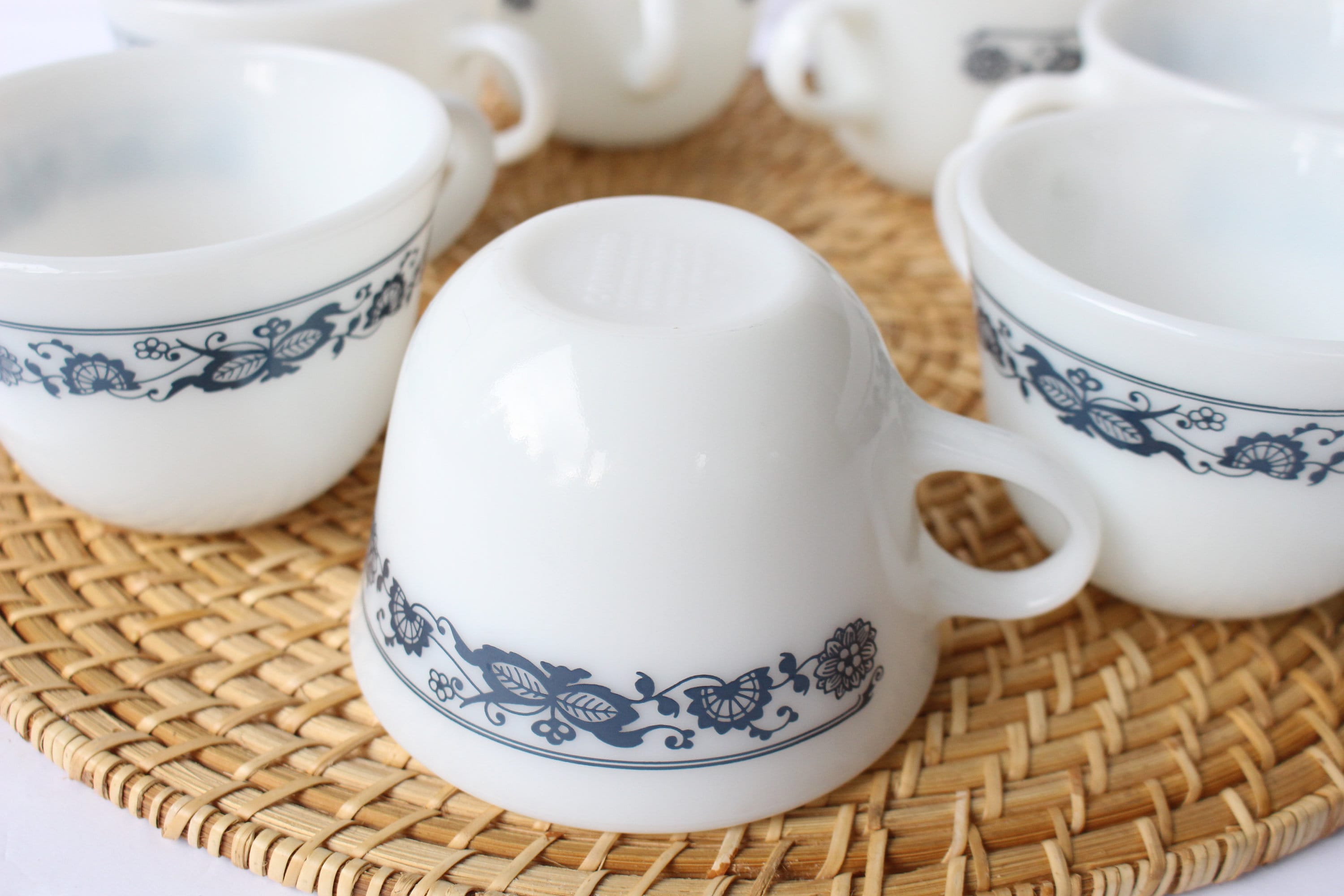 7 Corning Old Town Blue Mugs / Vintage Corningware Olde Towne | Etsy