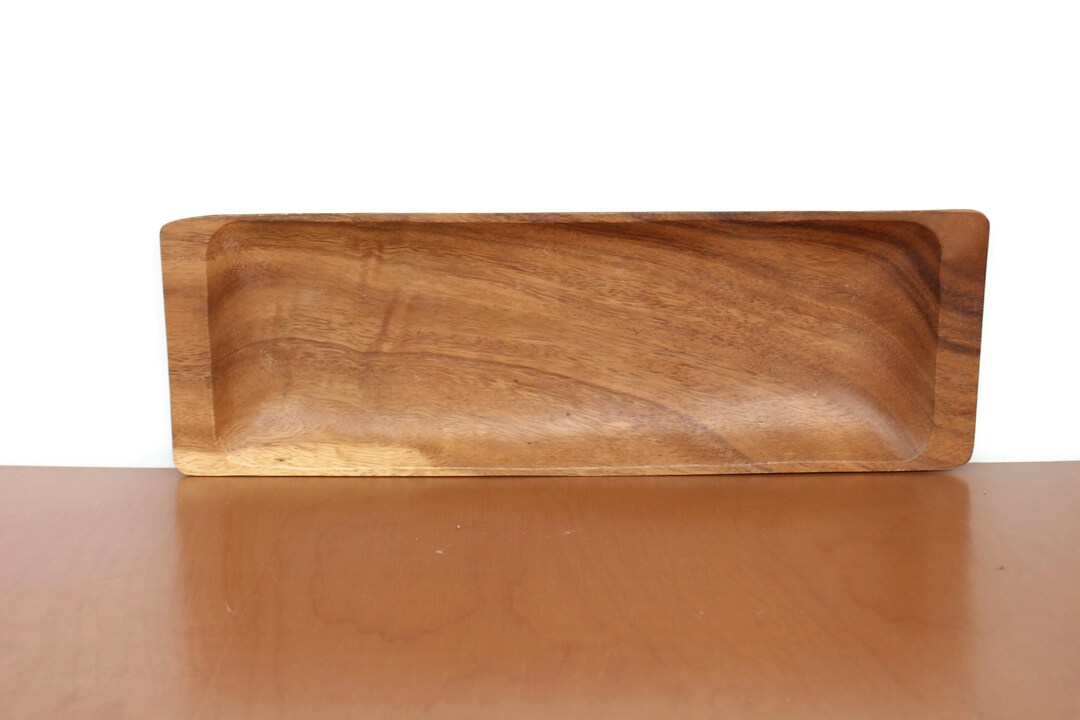 Vintage Wood Tray / Long Rectangle Tray / BH Wood Products / Solid Wood ...