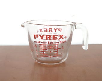 Vintage Glass Pyrex 1 Cup Measuring Red Lettering 508 A 21 D Handle - Etsy