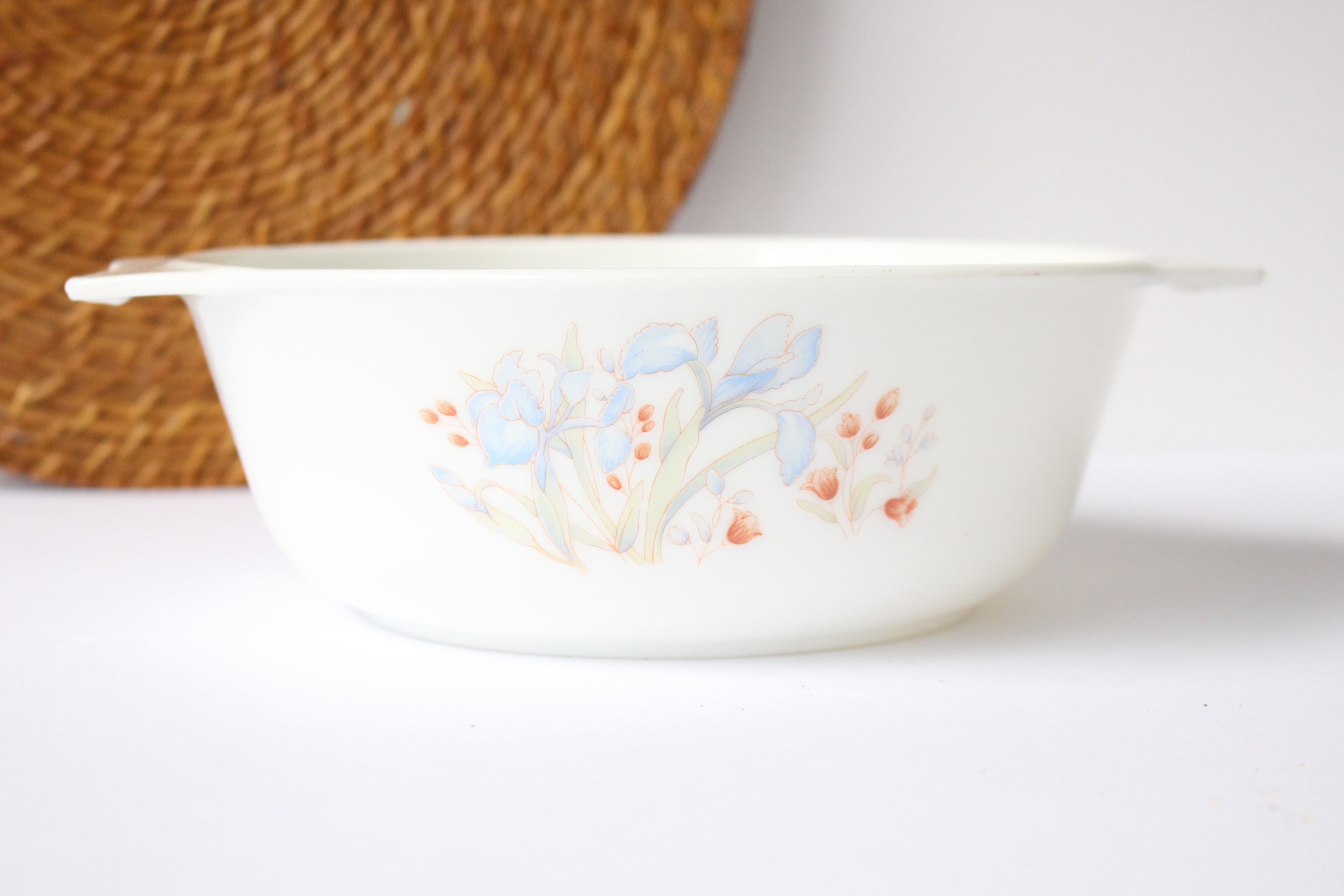 JAJ Pyrex Blue Iris Casserole Baking Dish / Pyrex England | Etsy