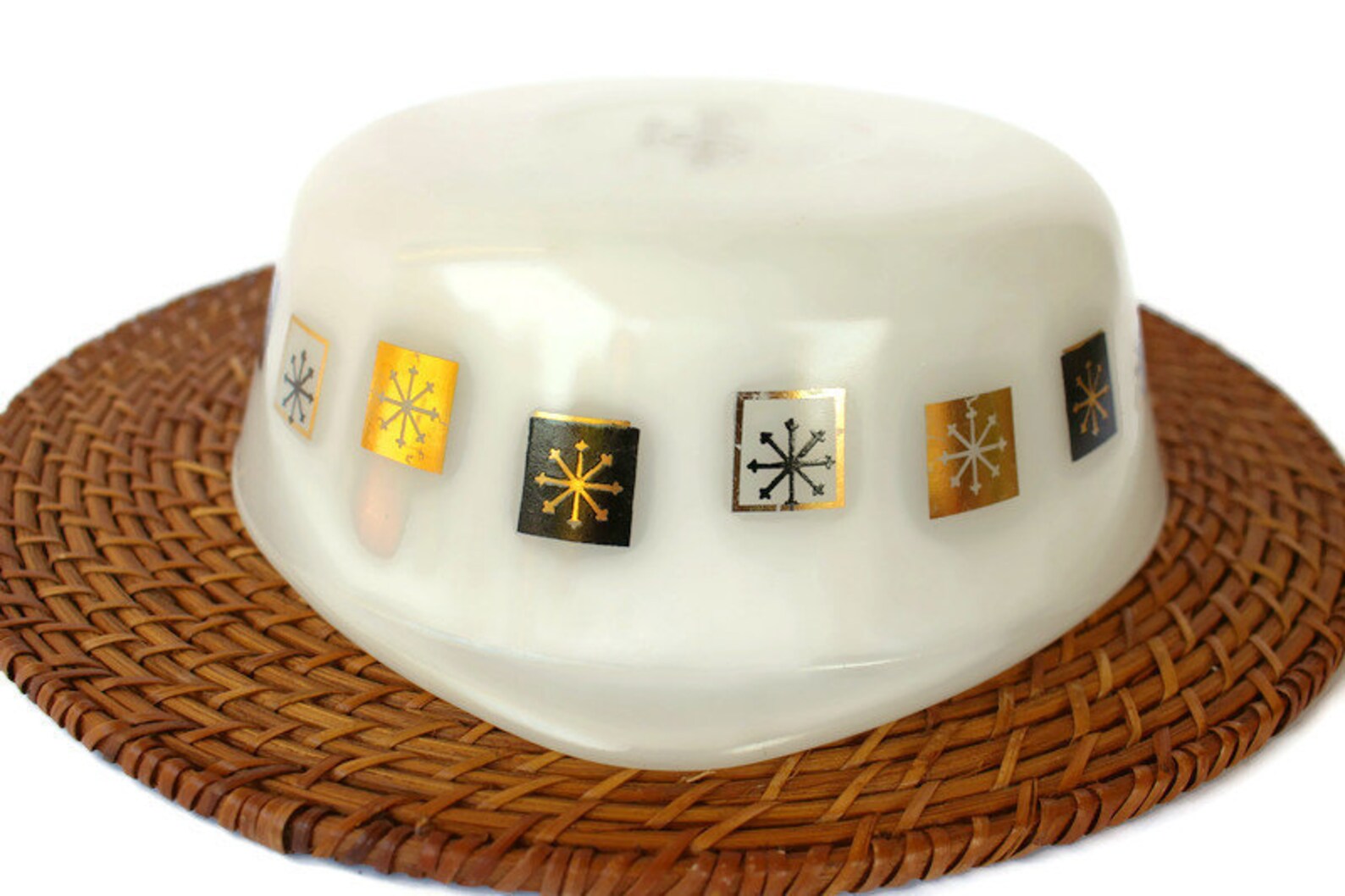 Inland Glass Atomic Casserole Dish / Atomic Starburst Round | Etsy