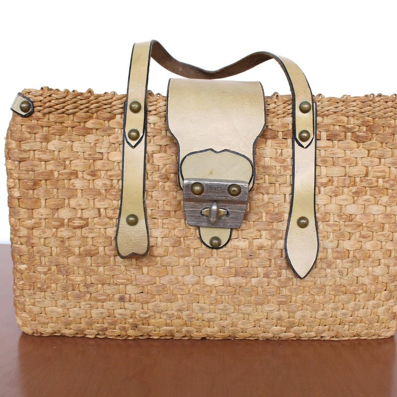 Leather Basket Weave Handbag - Etsy